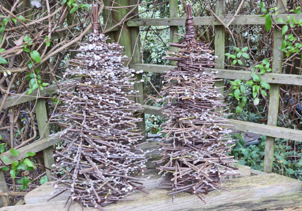 Willow Woven Christmas Trees | Wessex Sculptors